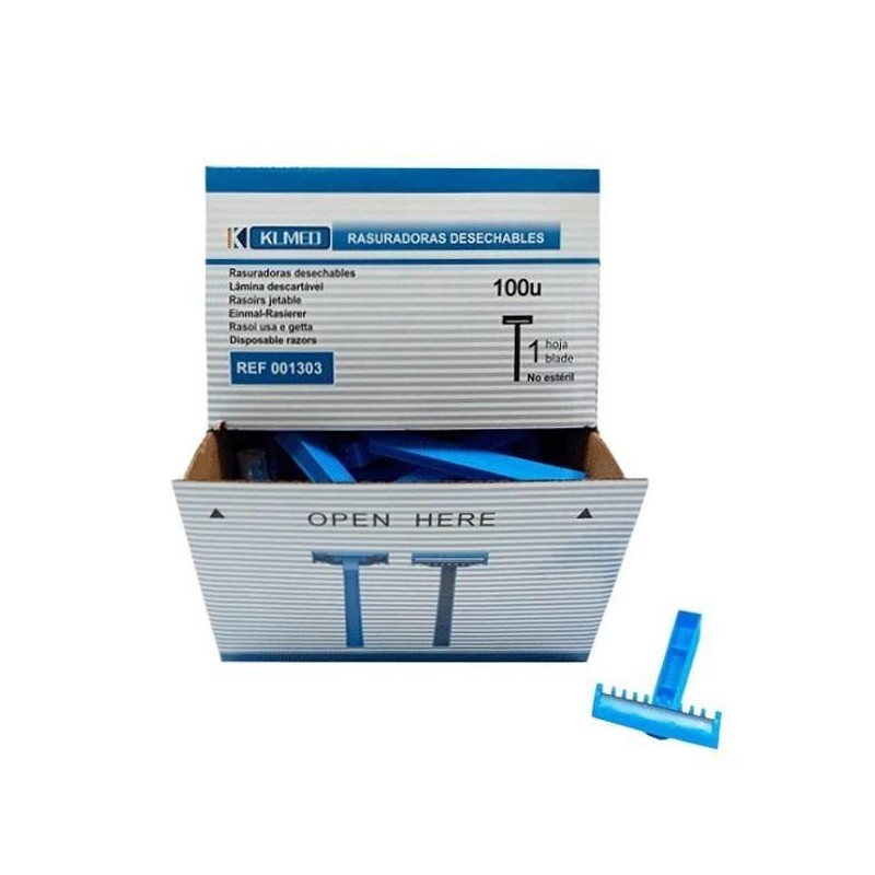Rasuradoras desechables de 1 hoja. 100 uds